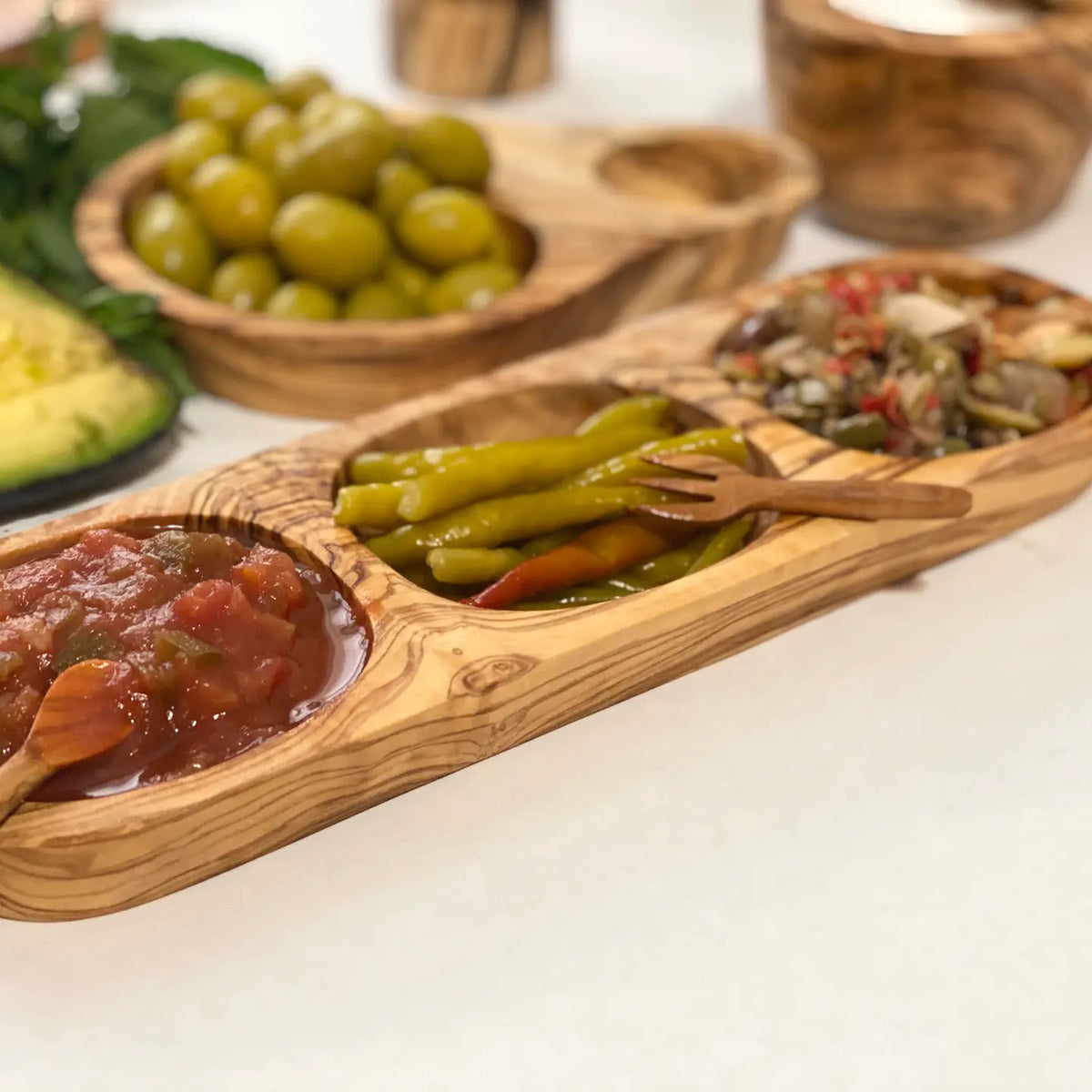 Olive Wood THREE SECTION TRAY – The Savage Homestead